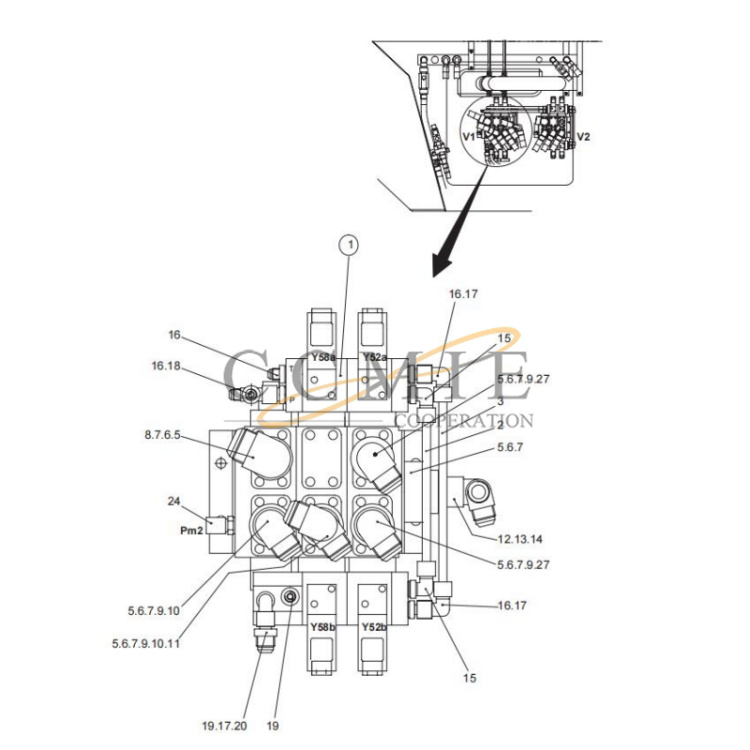 Kalmar reach stacker l–valve spare parts