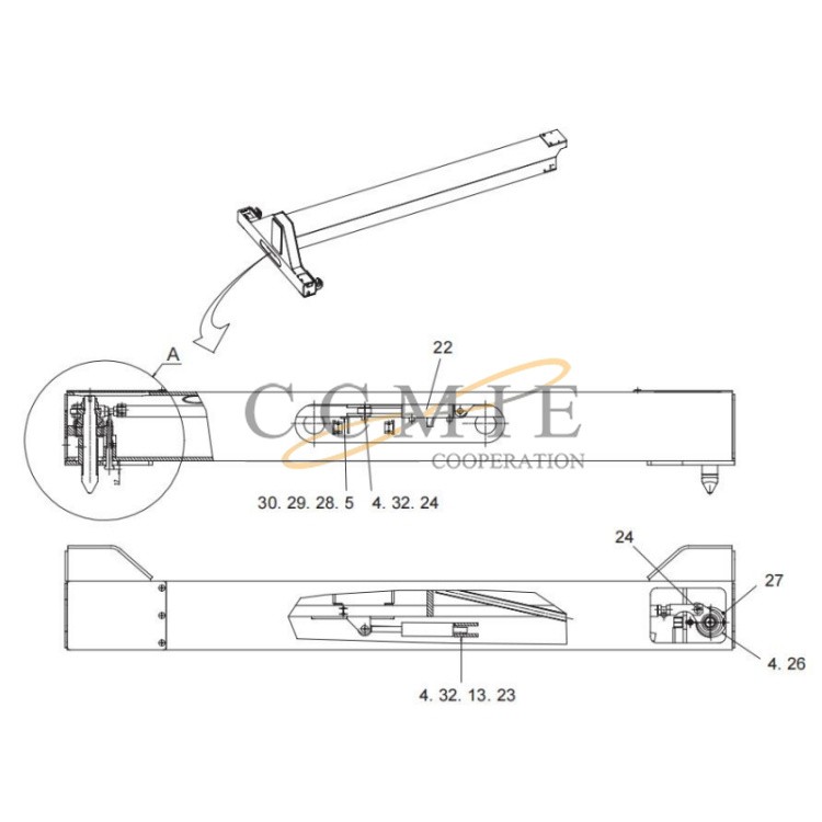 Kalmar reach stacker T–beam assembly spare parts